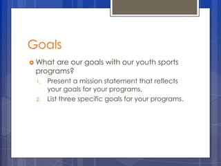 Marketing Youth Sports Programs | PPTX
