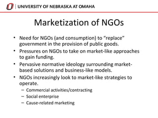 Responding to Marketization | PPT | Non-Profit Organizations | Industries