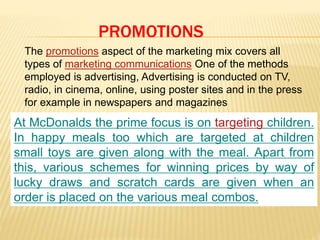 Marketing mix of MacD | PPT