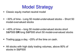 Market neutral model daily model - long short | PPT
