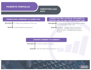Comprehensive Guide in using Formulas for Marketo | PDF