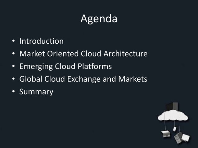 Market oriented Cloud Computing | PPTX