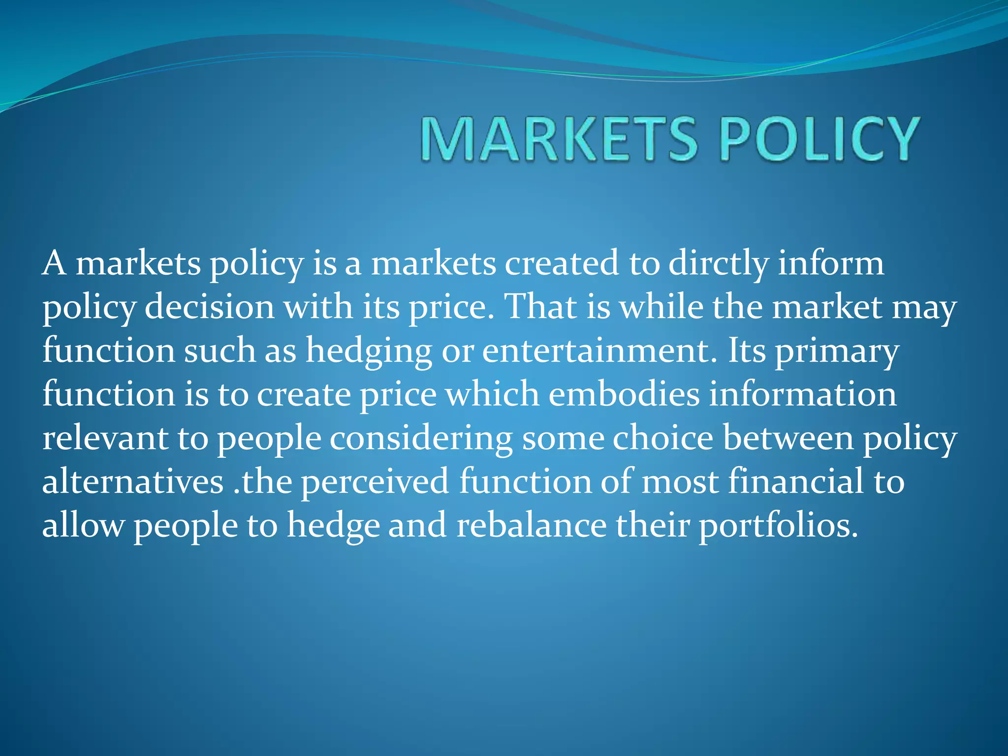 Market plan and policy | PPTX