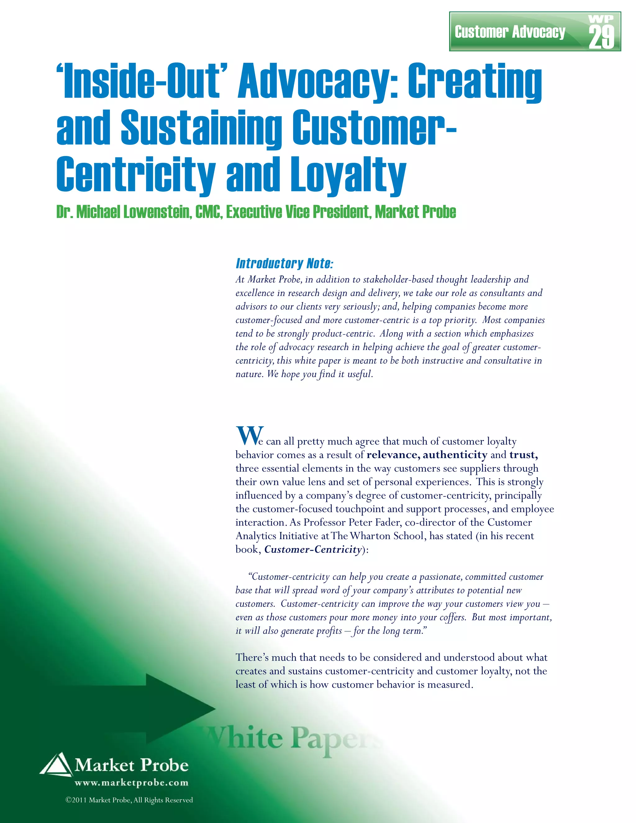 inside out customer-centricity white paper | PDF
