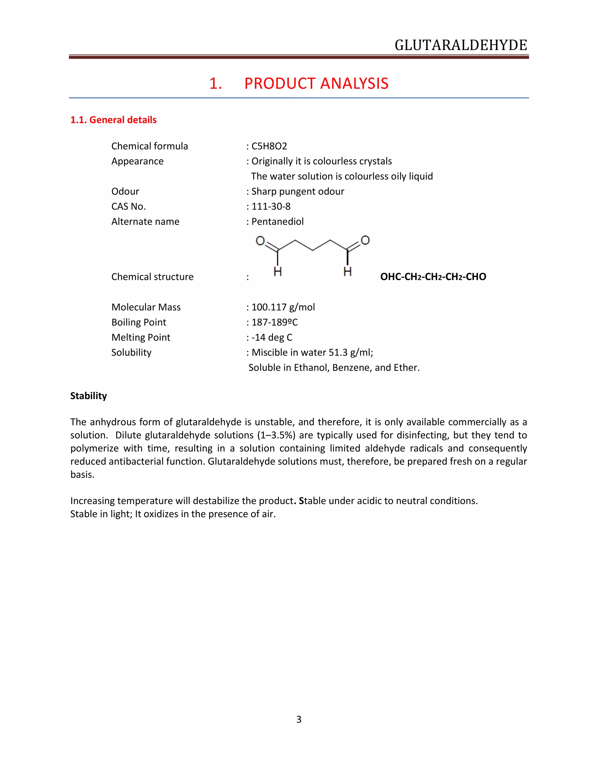 Market profile glutraldehyde | PDF