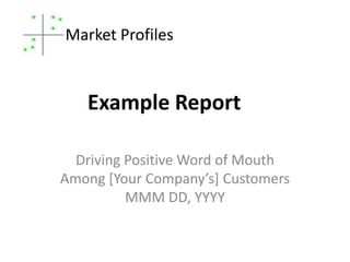Market profiles report example | PPTX