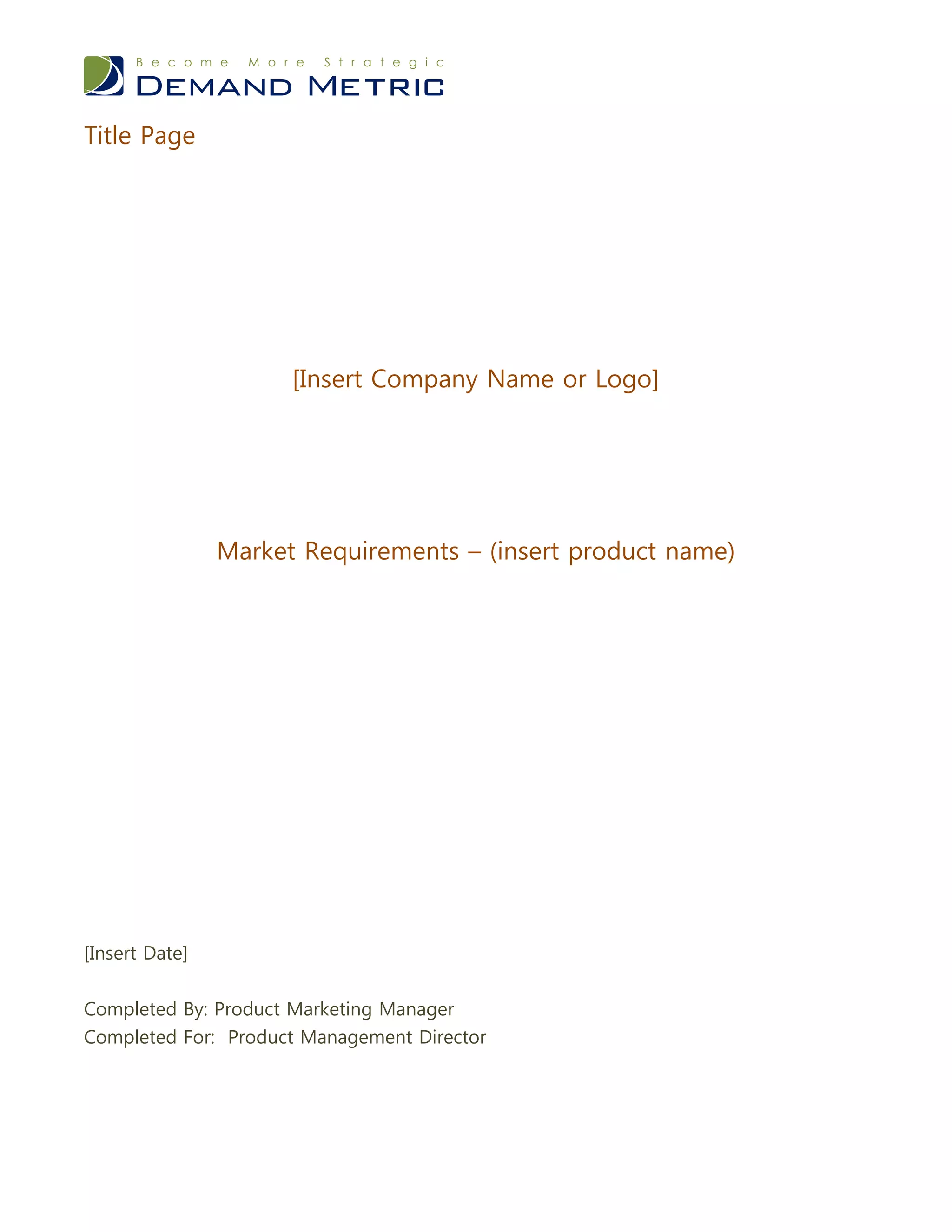 Market Requirements Document | PDF