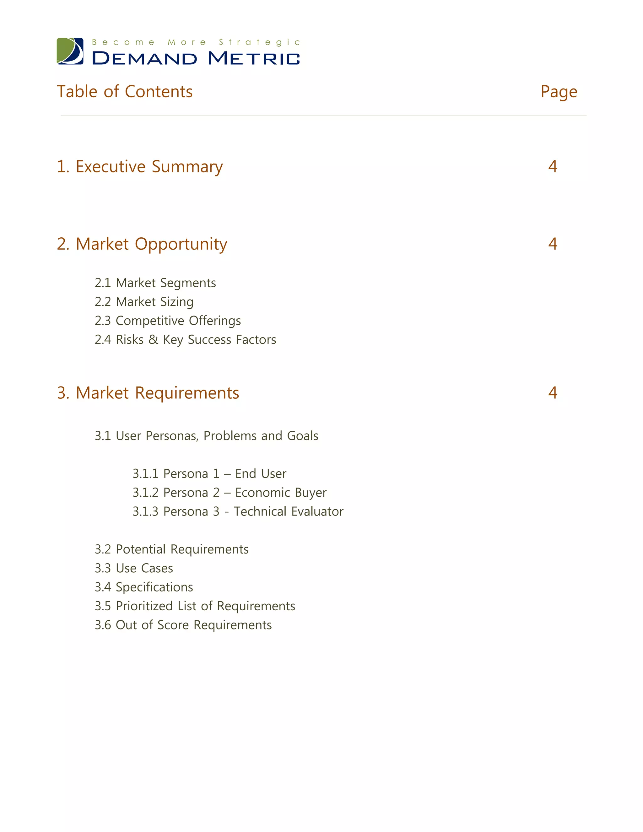 Market Requirements Document | PDF