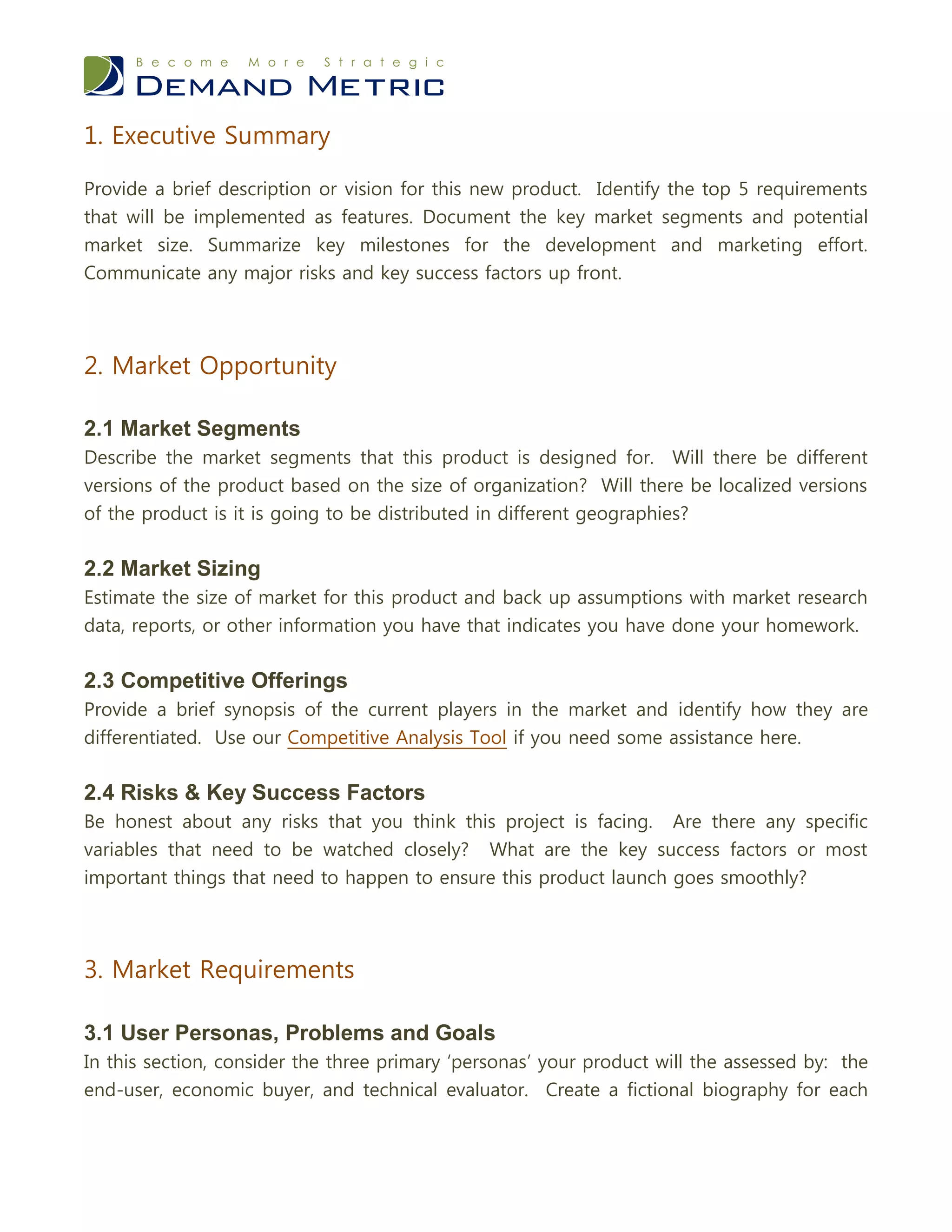 Market Requirements Document | PDF