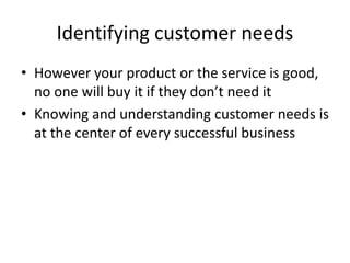 Market research and identifying customer needs | PPTX