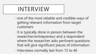 ENTREPRENUERSHIP MODULE 3 MARKET RESEARCH | PPTX