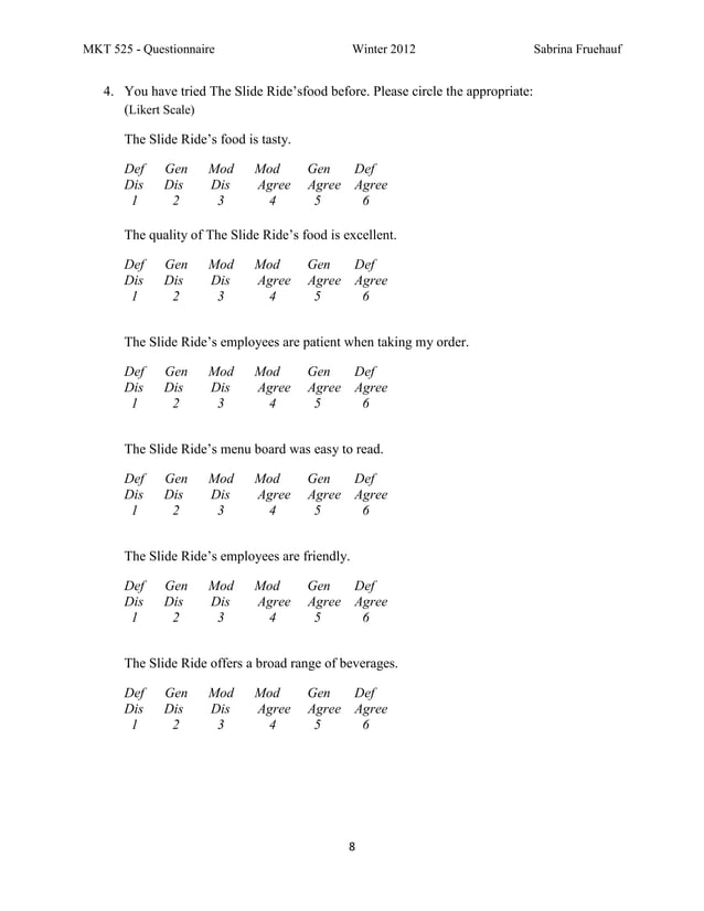 Market research mkt 525 questionnaire | PDF
