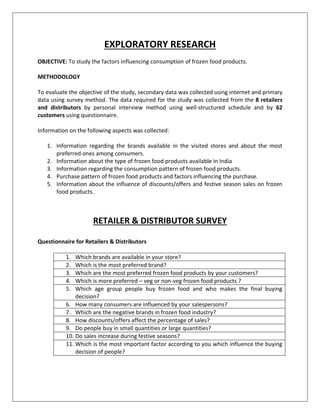 Market research on frozen foods | PDF