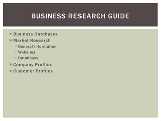 Market Research: The Basics | PPTX