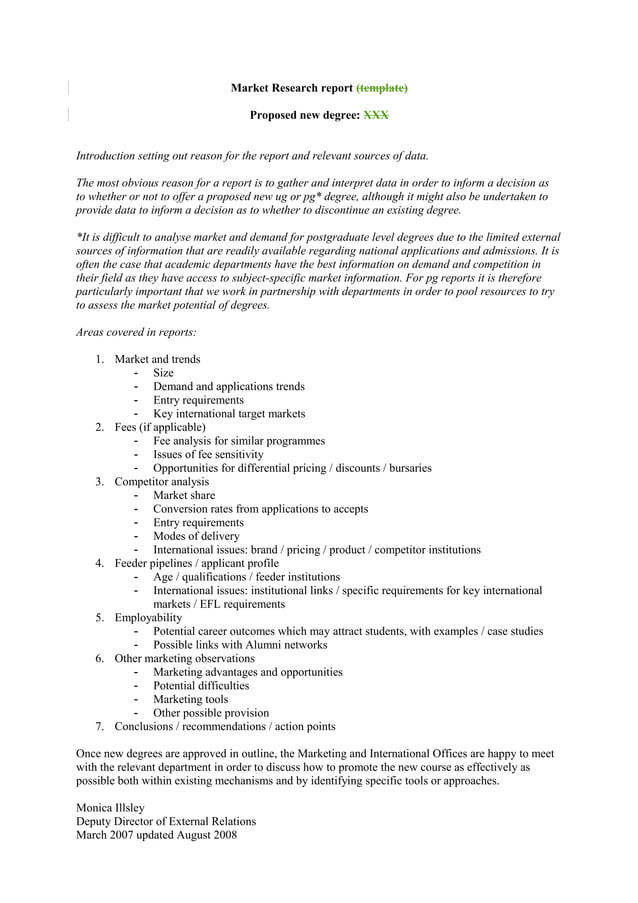 Market research template | PDF