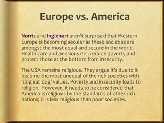 Religious Market & Existential Security | PPTX