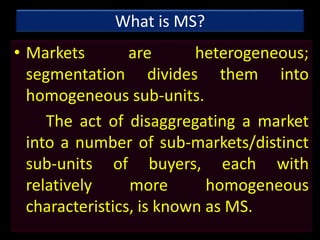 Market segmentation 1 | PPTX