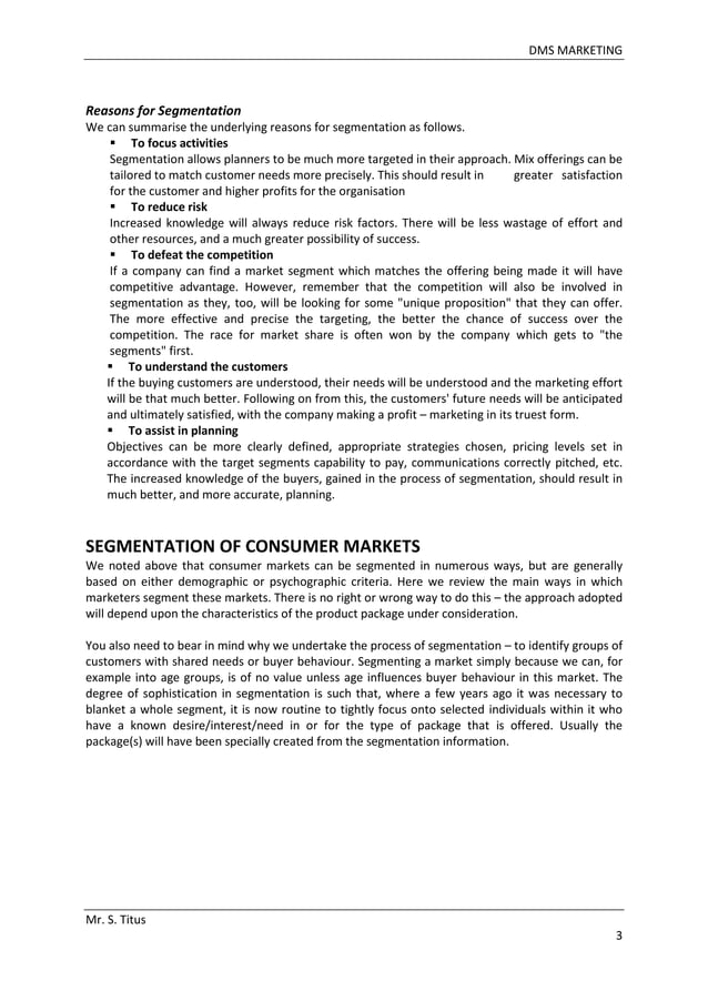 Market segmentation | DOCX