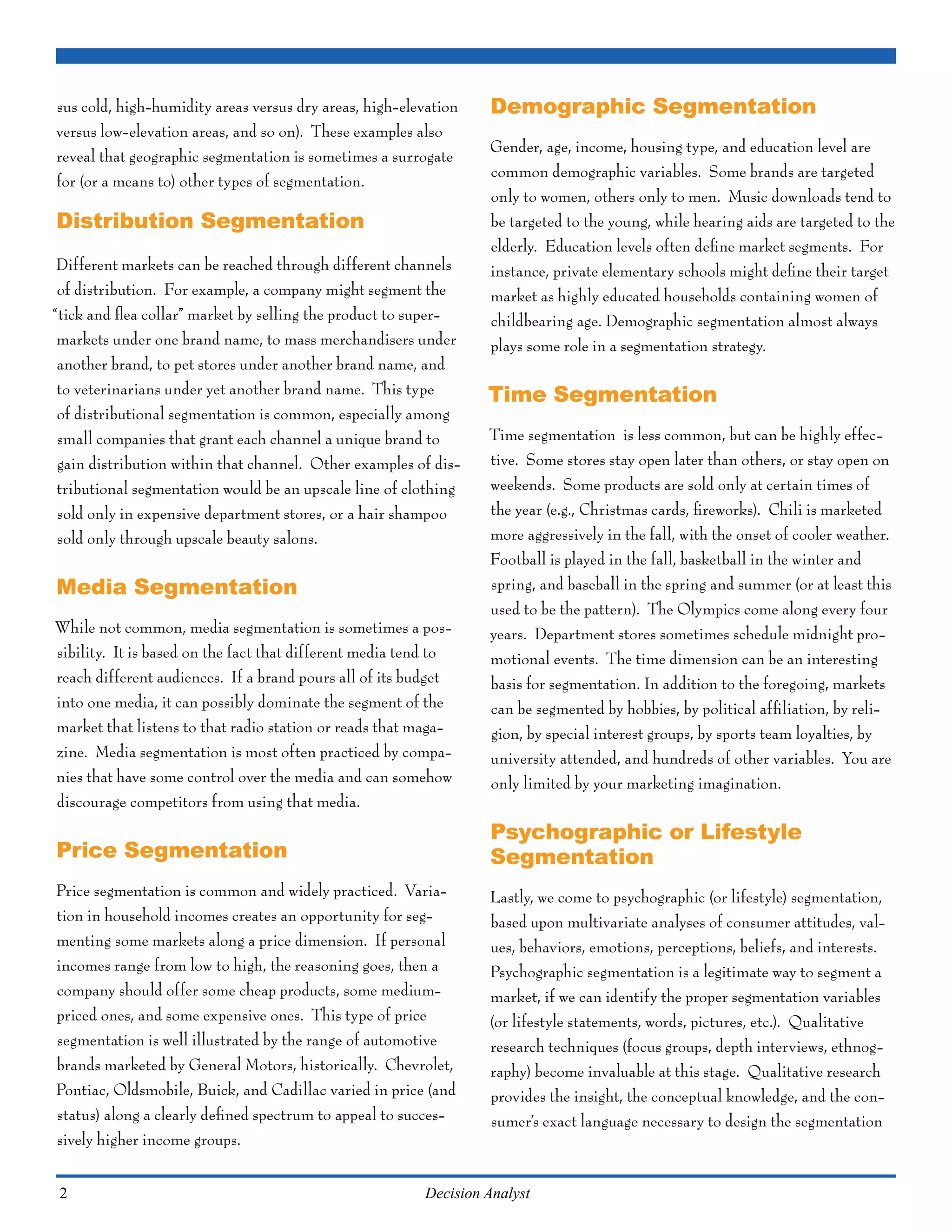Market segmentation | PDF