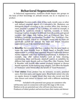 Behavioural Segmentation of Market | PDF
