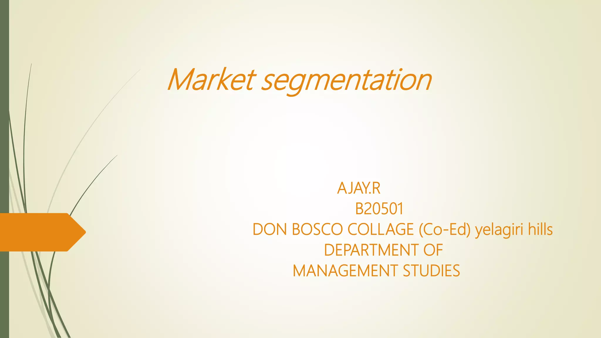 Market segmentation.pptx | Marketing and Advertising | Business