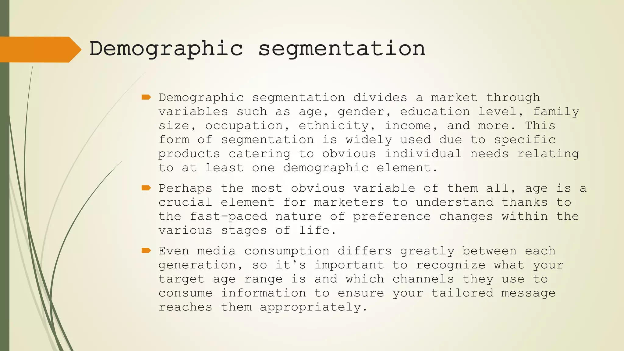 Market segmentation.pptx | Marketing and Advertising | Business