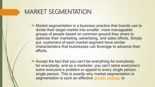 Market segmentation.pptx | Marketing and Advertising | Business