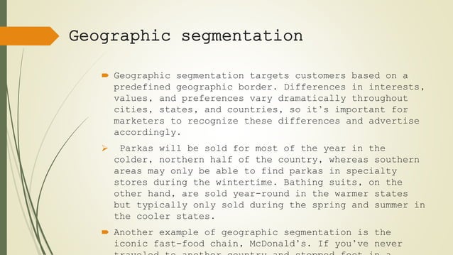 Market segmentation.pptx | Marketing and Advertising | Business
