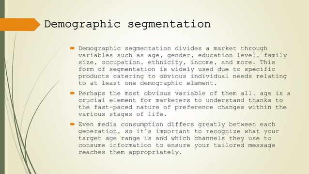 Market segmentation.pptx | Marketing and Advertising | Business