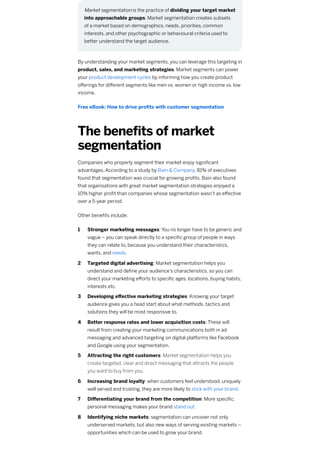Market Segmentation.pdf | Marketing and Advertising | Business