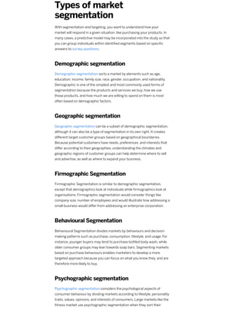 Market Segmentation.pdf | Marketing and Advertising | Business