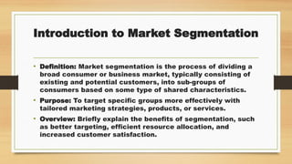 MARKET SEGMENTATION,METHODS,REQUIREMENTS FOR EFFECTIVE MARKET ...