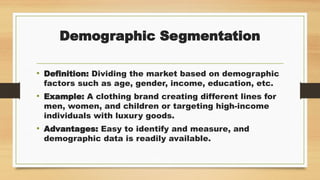 MARKET SEGMENTATION,METHODS,REQUIREMENTS FOR EFFECTIVE MARKET ...