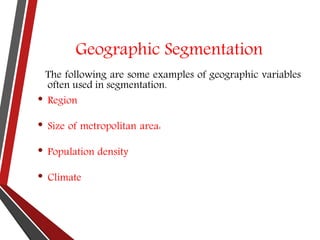 Market segmentation (tybms) | PPTX | Marketing and Advertising | Business