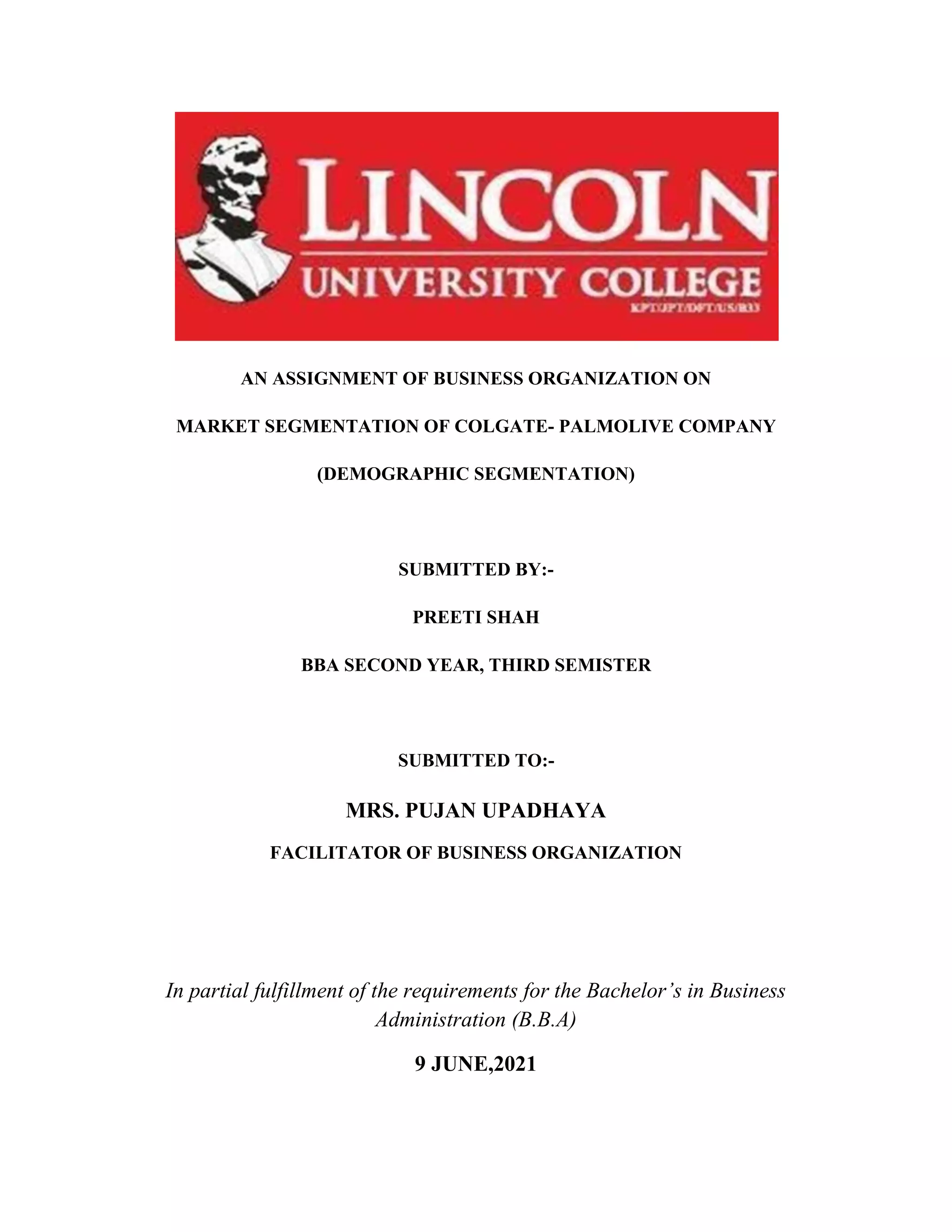 Market segmentation of colgate converted | PDF