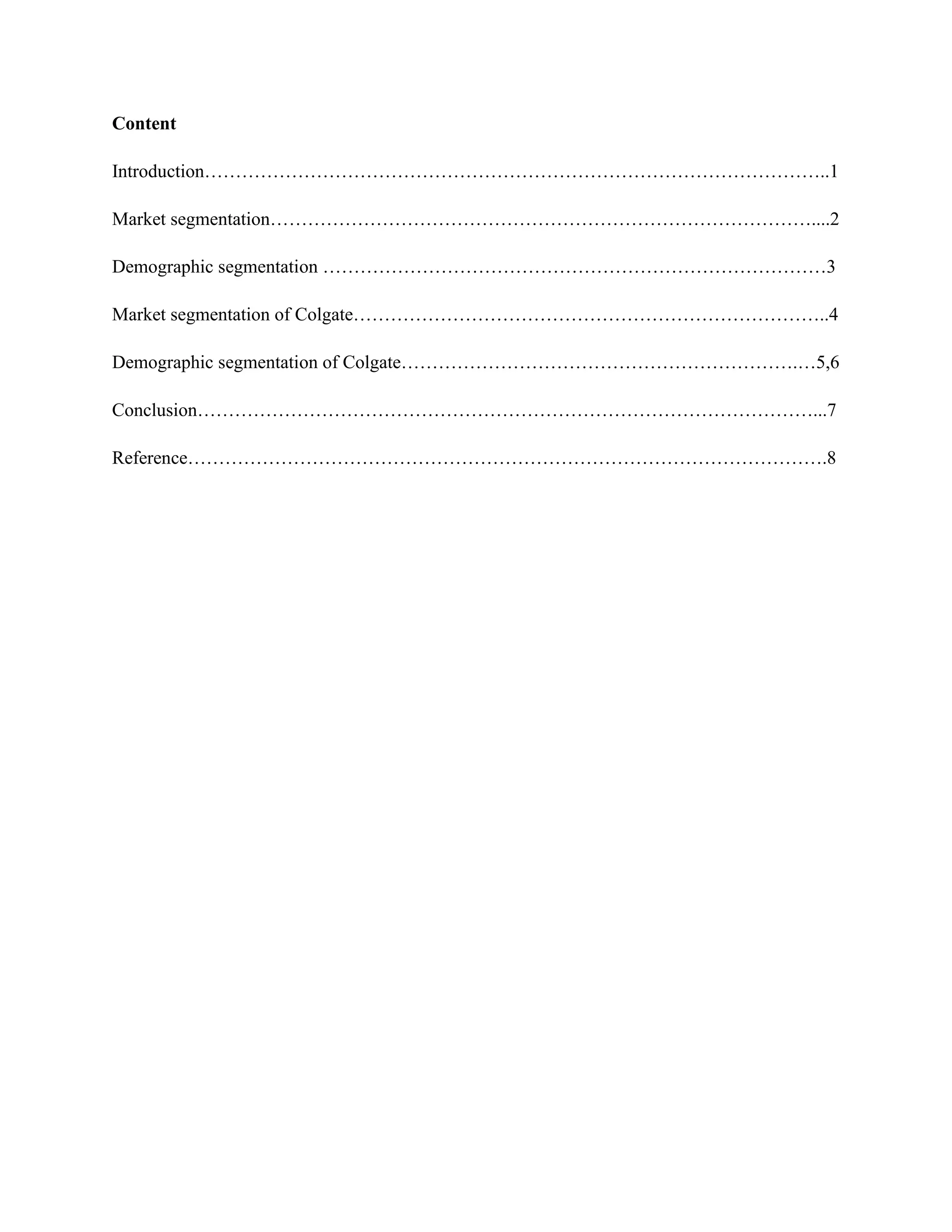 Market segmentation of colgate converted | PDF