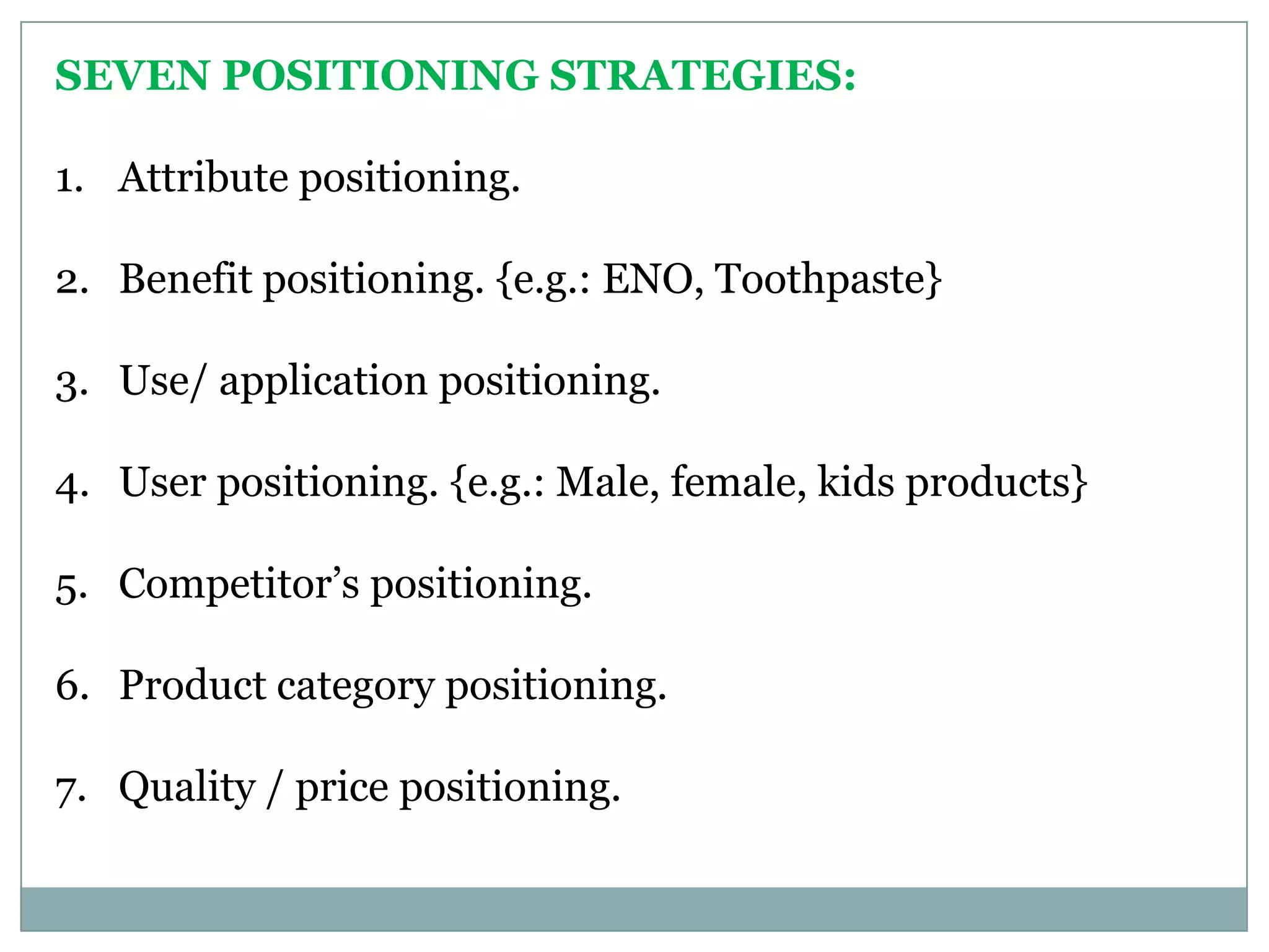 Market segmentation, targeting and positioning | PPTX