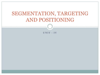 Market segmentation, targeting and positioning | PPTX