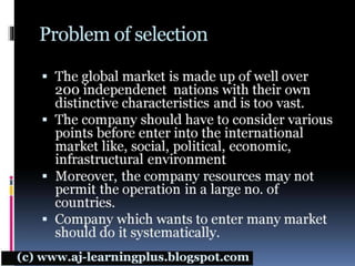 Market selection in international marketing | PPTX