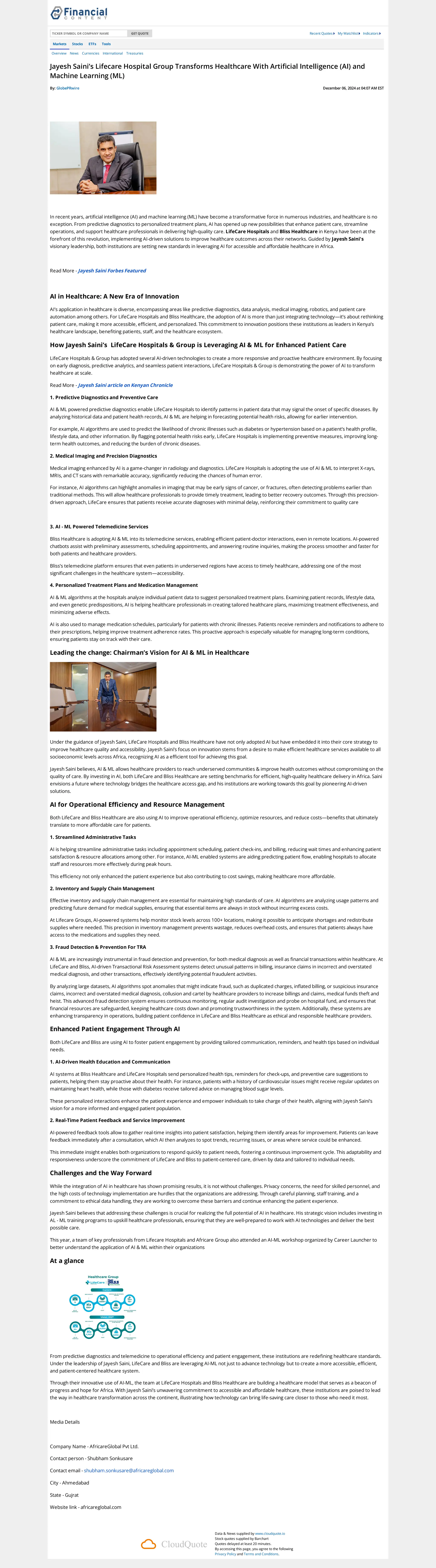 Healthcare in East Africa redefined by Jayesh Saini’s vision. | PDF