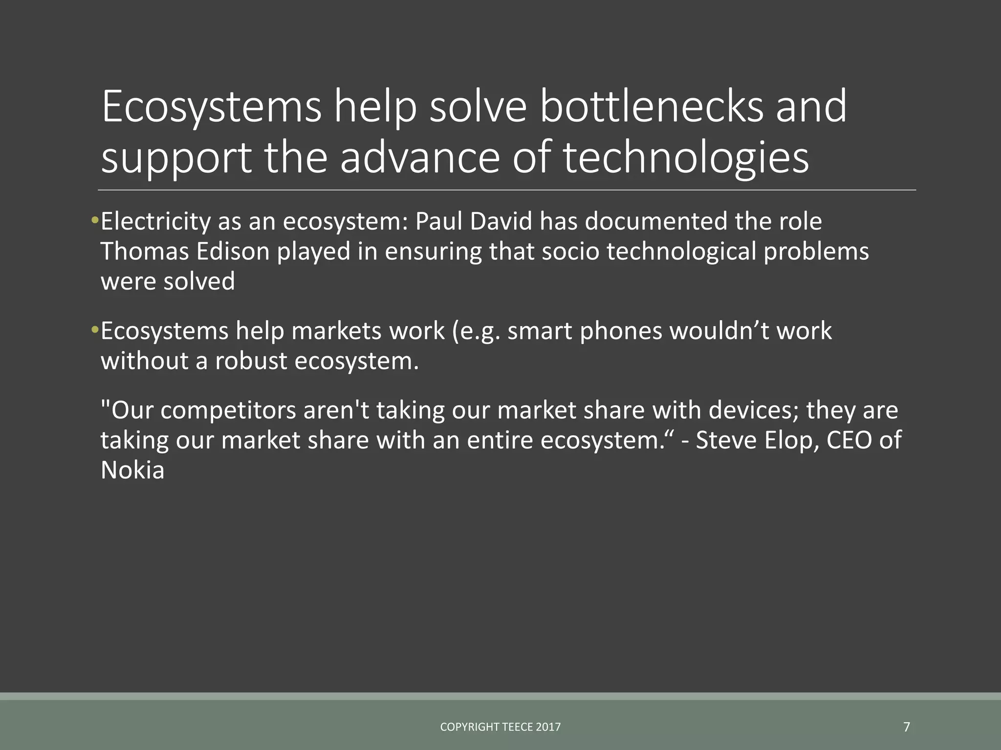 Markets for Technology & the Role of Ecosystems | PPT