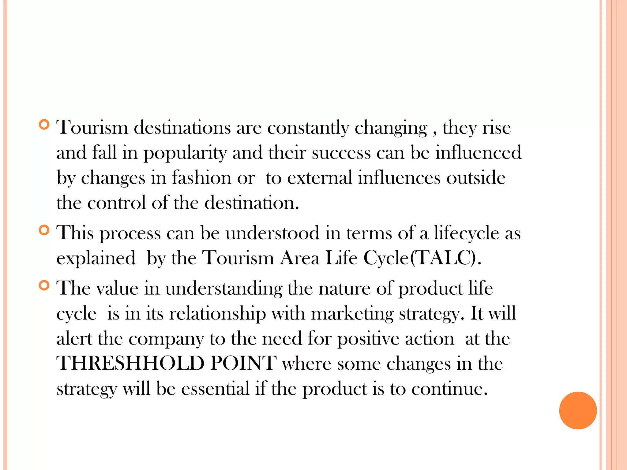 Market strategies in different phases of destination life cycle | PPT