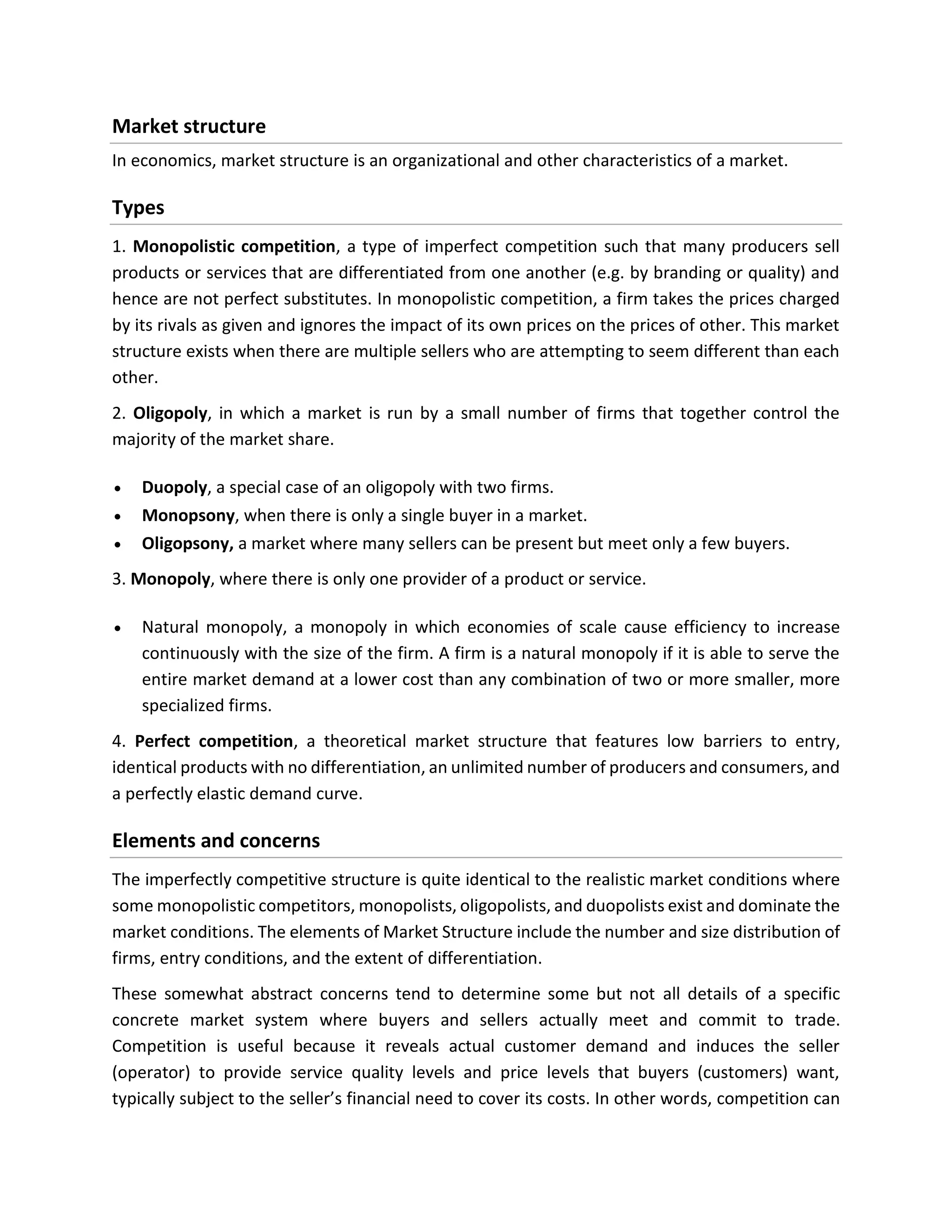 Market structure | PDF | Large Business | Business