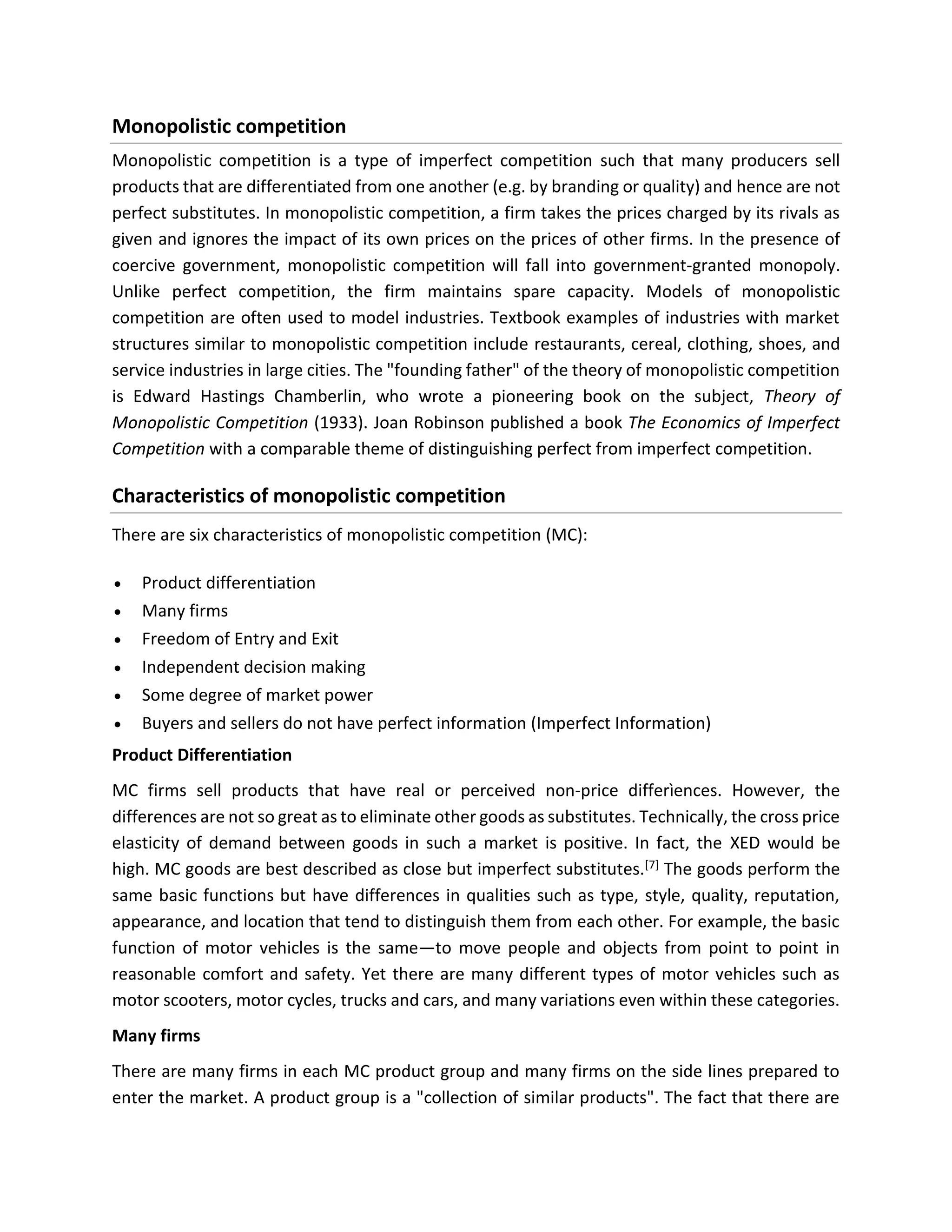 Market structure | PDF | Large Business | Business