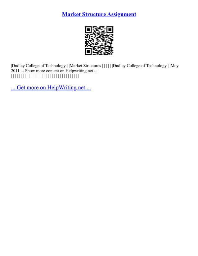 Market Structure Assignment | PDF