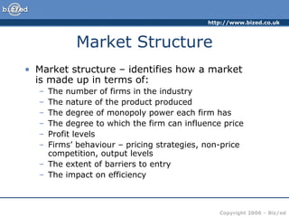 Market Structures - Revision Presentation | PPT