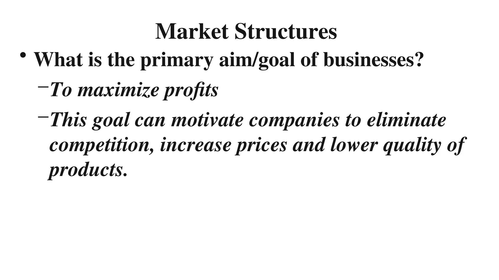 This is powerpoint presentation on Market Structures for Advanced ...