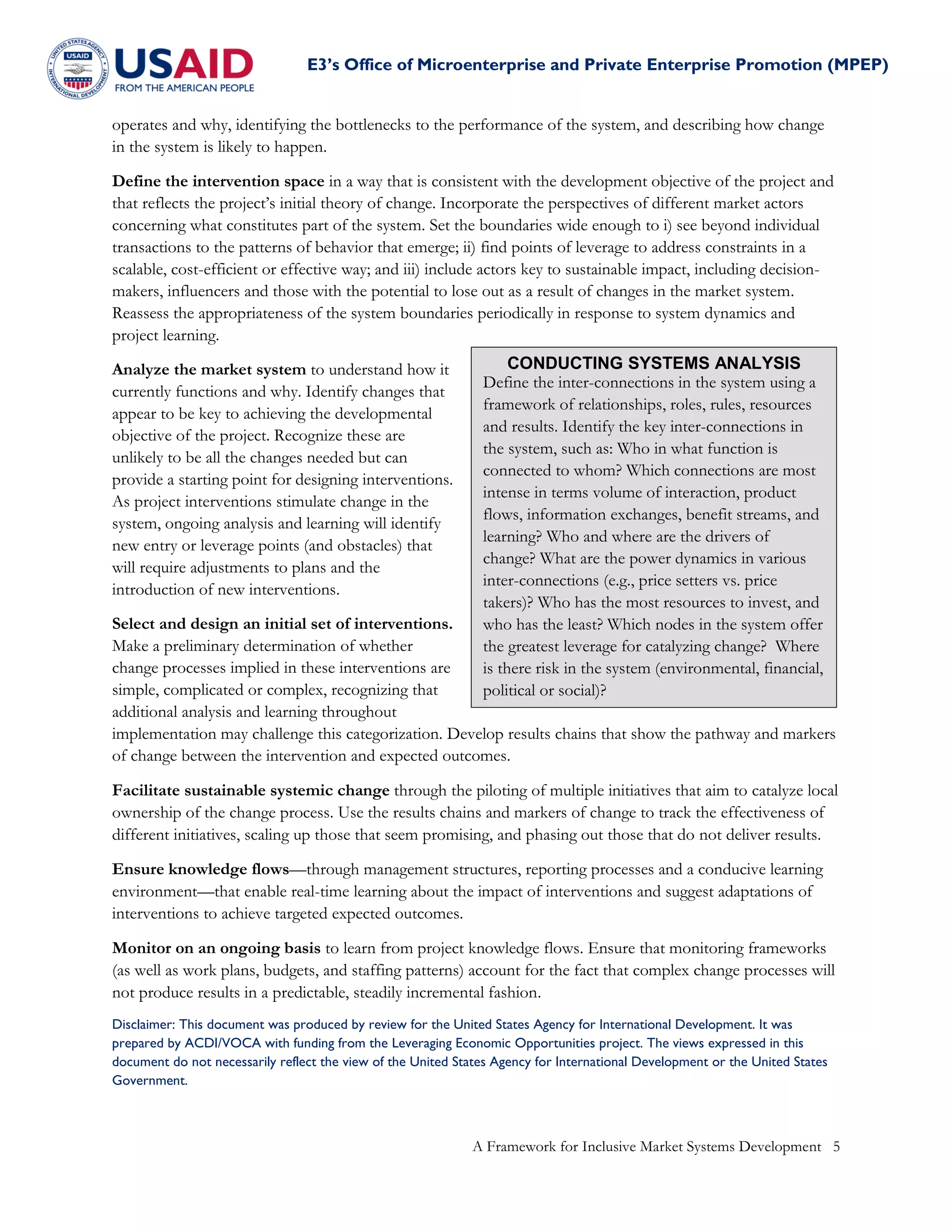 Market Systems Framework Draft | PDF
