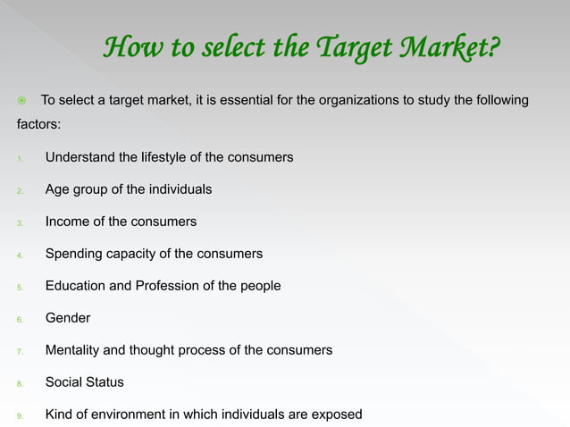 Patterns of Target Market Selection | PPTX