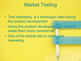 Market testing & commercilisation | PPTX